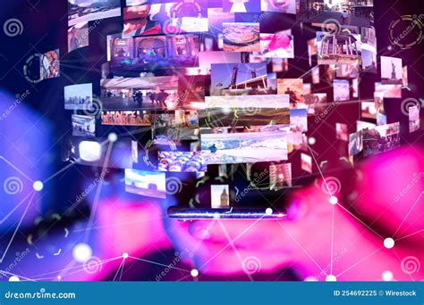 Illustration Of Streaming Data Pictures Of A Video Material Stock Image Image Of Camera