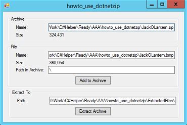 C Helper Use The DotNetZip Library To Compress And Decompress Files In C