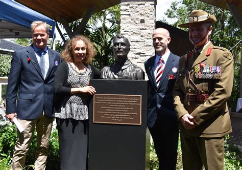 Rsl Lifecare Patrick Bugden Vc Gardens Unveiled Their Bronze Bust Of A Young Soldier On