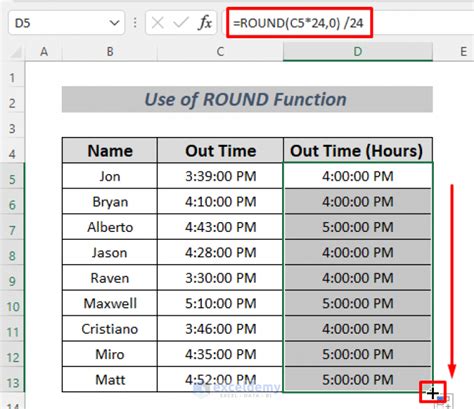 Rounding Time In Excel To Nearest Hour 6 Easy Methods