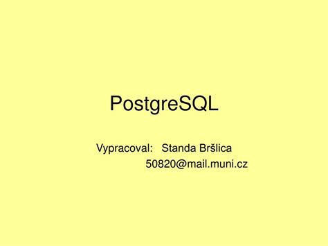 Ppt Postgresql Powerpoint Presentation Free Download Id 5135312