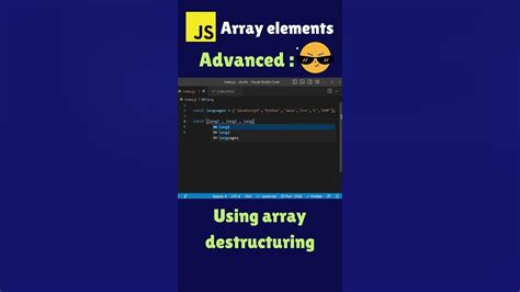 Javascript Array Destructuring Javascriptarrays Shorts Short Youtube
