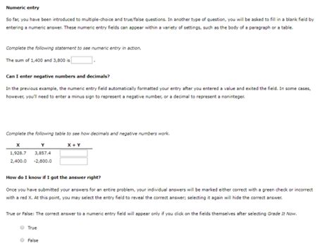 numeric entry so far you have been introduced to multiple choice and