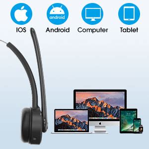Amazon Com Bluetooth Headset With Microphone Noise Canceling Wireless On Ear Headphones