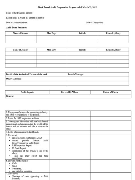 Audit Programme Pdf Debits And Credits Audit