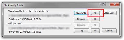 file management windows 7 move folder without confirmation force