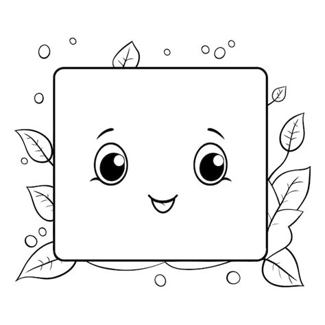 Cute Square With Leafs Kawaii Character Vector Illustration Design Premium Ai Generated Vector