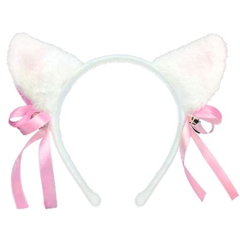 Cute Cat Ears Headband For Women White Hair Clips White Cat Ears