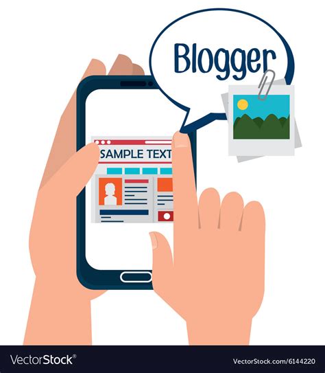 Blog And Blogger Social Media Design Royalty Free Vector