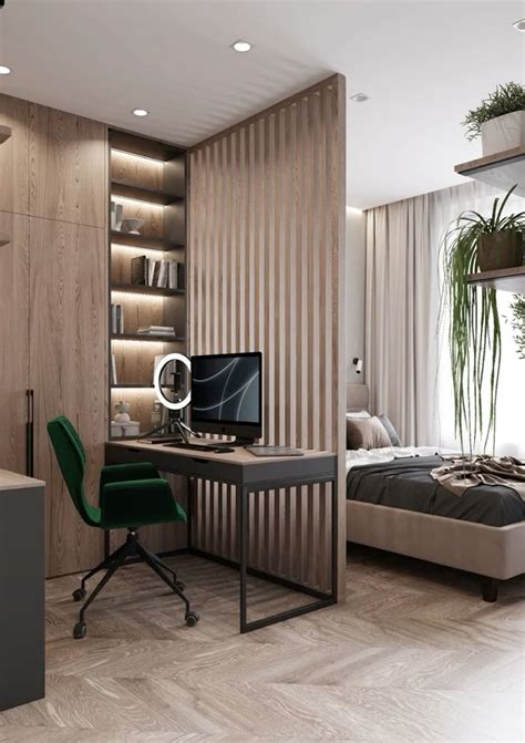 Спальня с рабочим местом Apartment Interior Design Contemporary Bedroom Bedroom Interior