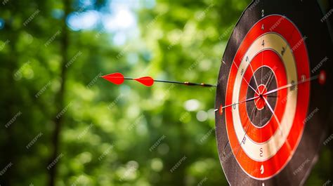 Premium Ai Image Archery Target With Arrows Hitting The Bullseye