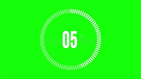 Timer 10 Seconds Countdown To 0 In A Circle On A Green Chromakey Background Shape Motion