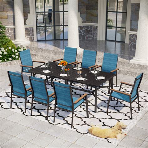 Hokku Designs Romio 8 Person Rectangular Outdoor Dining Set And Reviews Wayfair