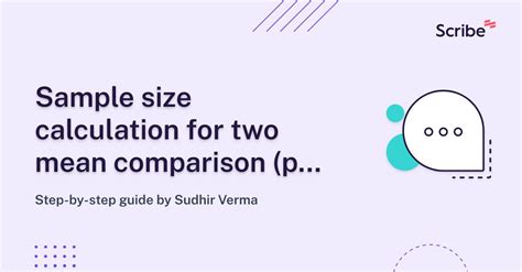 Sample Size Calculation For Two Mean Comparison Paired Scribe