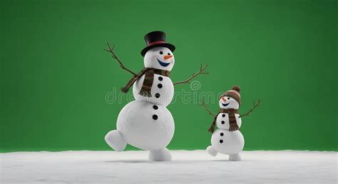 Snowman In Winter Scene With Scarf And Hat Stock Illustration Illustration Of Hats Walk