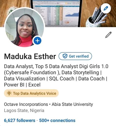 maduka esther on linkedin dataanalysis linkedinbadge topvoice