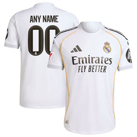 Real Madrid Adidas 2025 26 Home Authentic Custom Jersey White Lids
