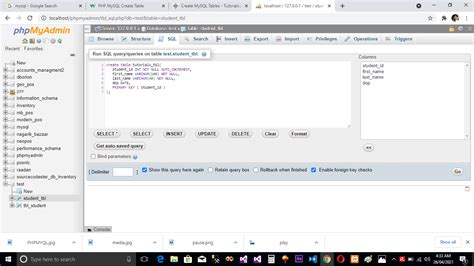 Php Mysql Create Table Xampp 744 Gss Technology