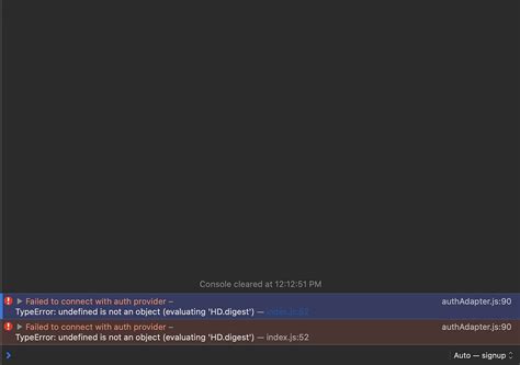 Failed To Connect With Auth Provider Typeerror Undefined Is Not An