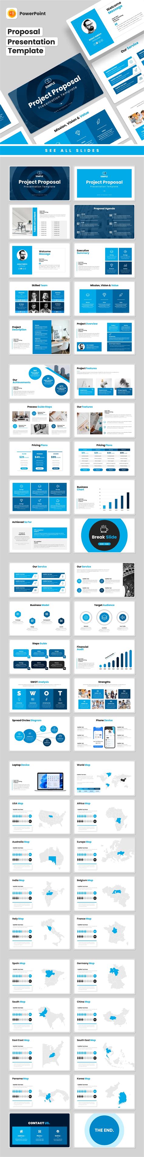 Freepiker Project Proposal Powerpoint Template
