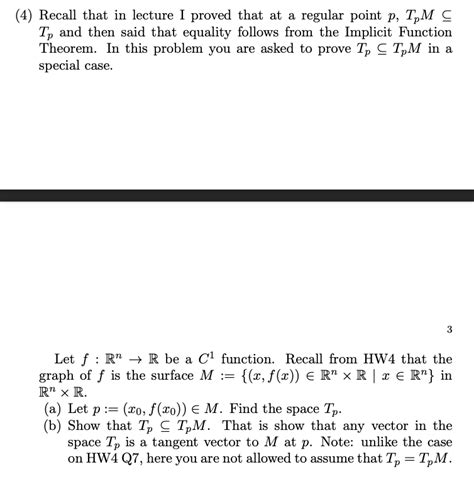 Solved 4 Recall That In Lecture I Proved That At A Regular