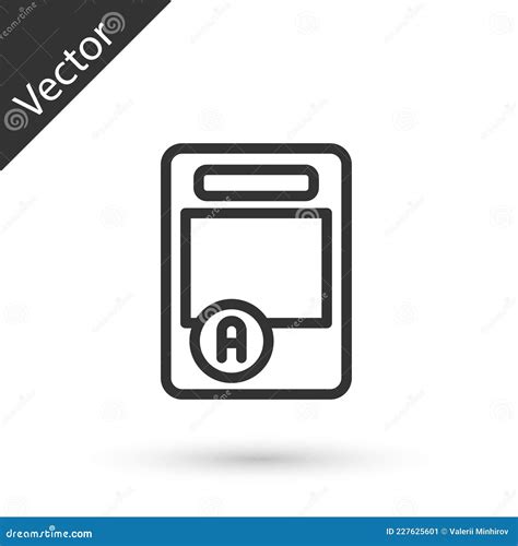 Grey Line Exam Sheet With A Plus Grade Icon Isolated On White