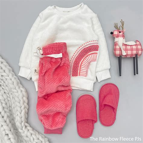 The Rainbow Girls Fleece Pjs Applemint And Cocoa