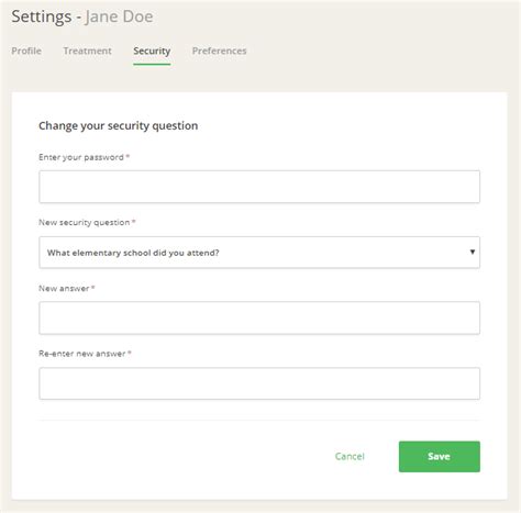 Changing Your Security Question Help Centre For Patients