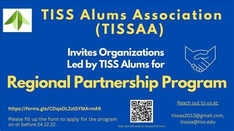 Invitation Of Organisation For Tissaa Regional Partnership Program Tiss