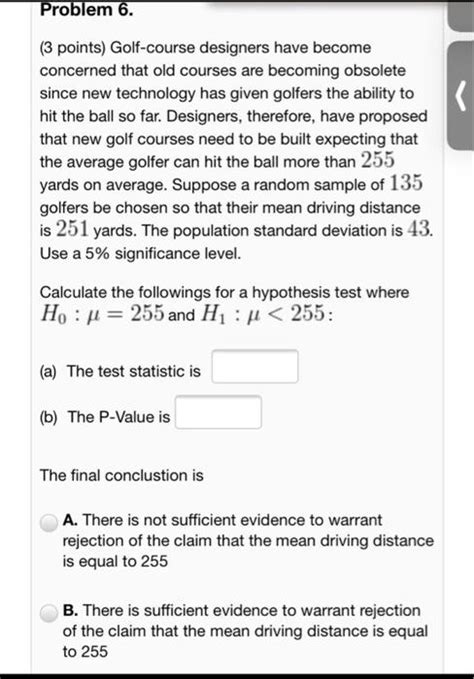 solved problem 6 3 points golf course designers have