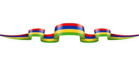 모리셔스 국기 리본 모리셔스 국기 헤더 긴 배너입니다 벡터 스톡 일러스트 3차원 형태에 대한 스톡 벡터 아트 및 기타 이미지 3차원 형태 국가 지리적 지역 국기