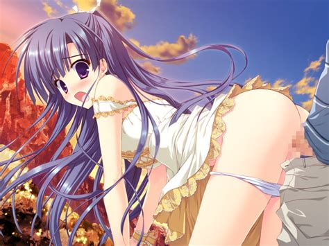 Rule 34 Ass Bent Over Blue Hair Blush Censored Female Game Cg