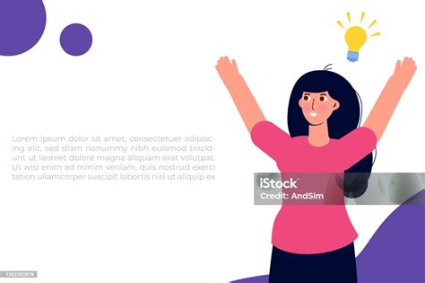 Female Find Solution Problem Solving Concept Vector Illustration Stock