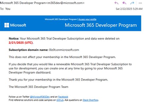 Microsoft 365 Developer Program Cant Access Dashboard Got Email Subscription Data Deleted