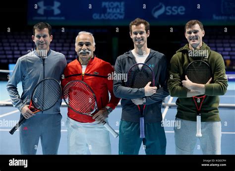 From Left Tim Henman Mansour Bahrami Andy Murray And Jamie Murray