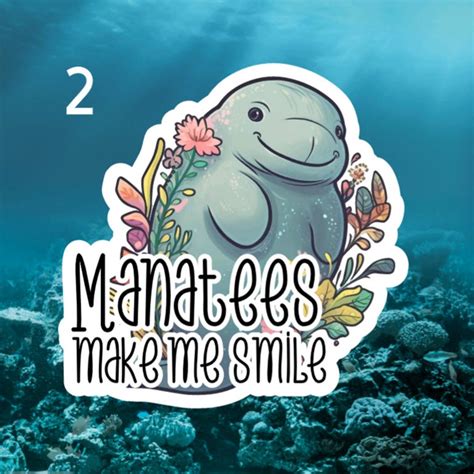 Funny Manatee Stickers Vinyl Water Resistant Etsy