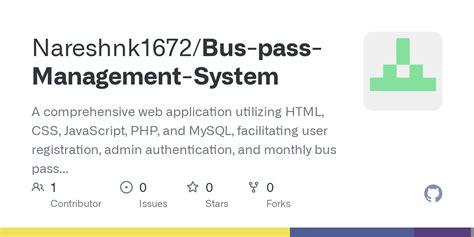 GitHub Nareshnk Bus Pass Management System A Comprehensive Web Application Utilizing HTML