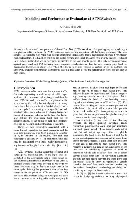 pdf modeling and performance evaluation of atm switches