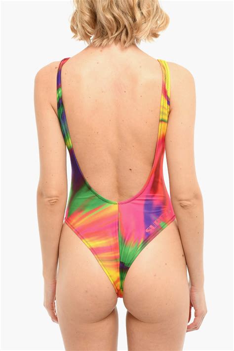Armani Emporio Printed Front Zip One Piece Swimsuit Women Glamood Outlet
