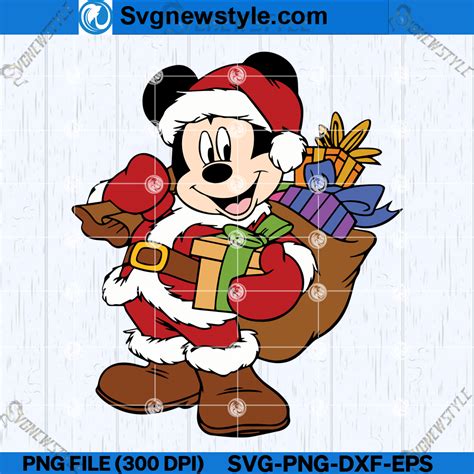 Christmas Mouse Santa Claus Svg Png Dxf Eps Svg Files For Cricut