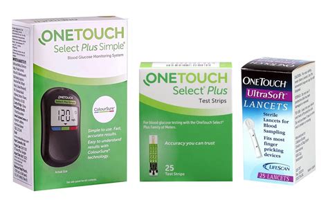 Buy OneTouch Select Plus Simple Glucometer Value Pack Free Test Strips Lancets