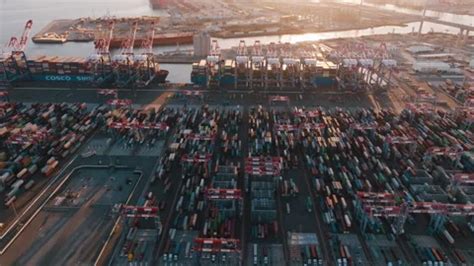 Container Ship Loading And Unloading Stock Video Pond