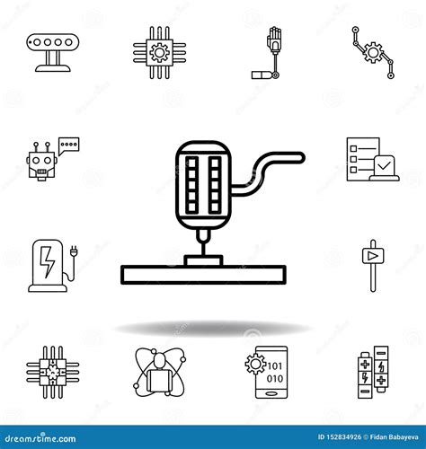 Robotics 3d Print Outline Icon Set Of Robotics Illustration Icons Stock Illustration