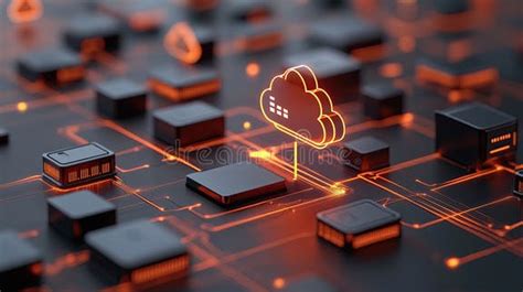 Cloud Based Crm System With Glowing Connections And Futuristic Design