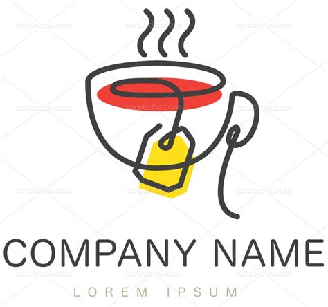 وکتور لوگو فنجان چای گرافیک با طعم تربچه