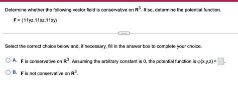 Determine Whether The Following Vector Field Is