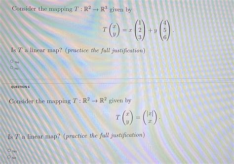 solved → consider the mapping t r2 r³ given by is t a