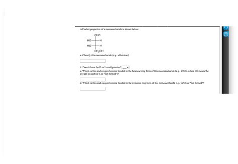 Solved A Structural Formula Of A Monosaccharide Is Shown