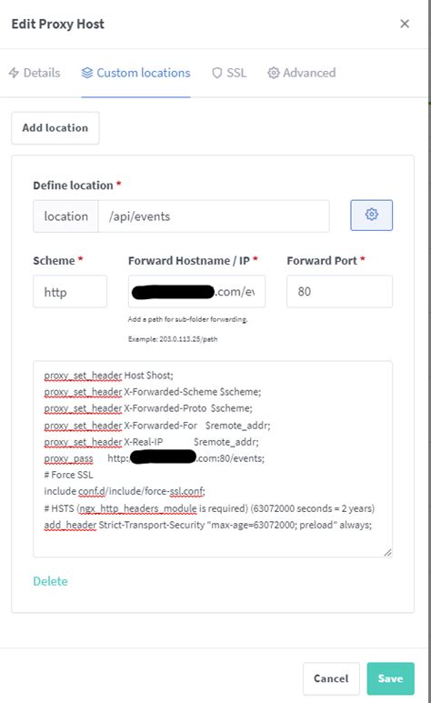 Populate Custom Locations Custom Nginx Configuration Reflecting File