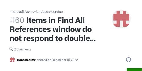 Items In Find All References Window Do Not Respond To Double Clicks